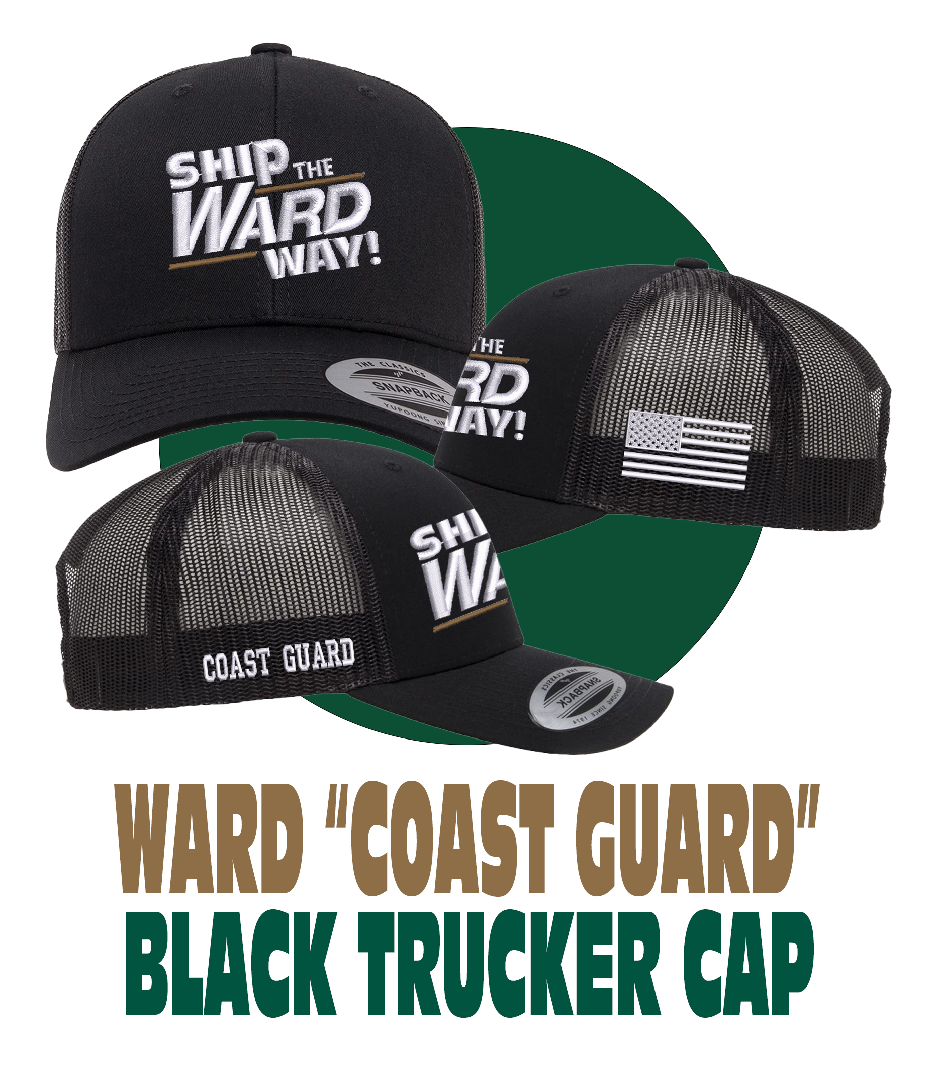Ward Military Black Cap with White Thread – Ward Gear Powered by Ravine