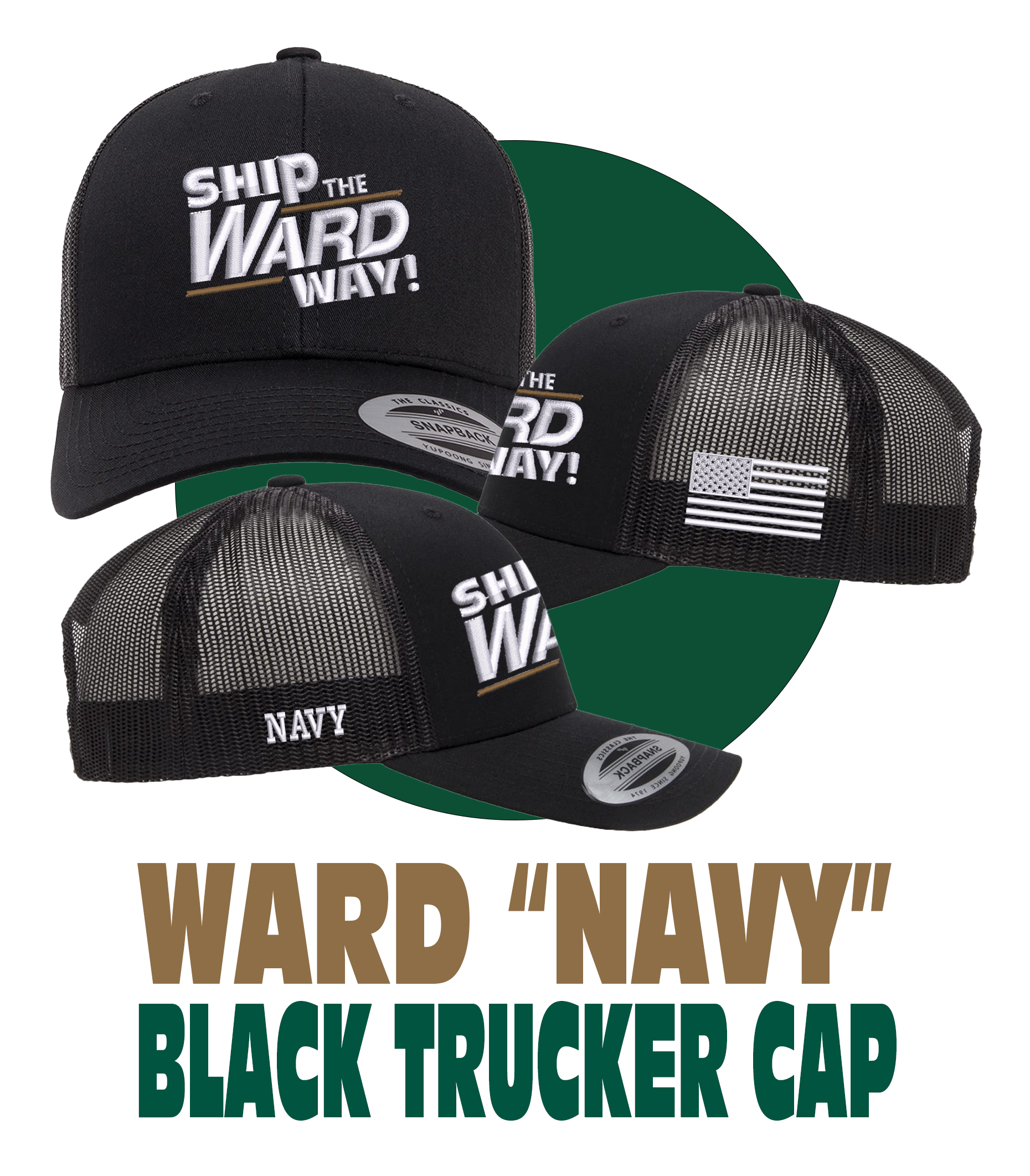 Ward Military Black Cap with White Thread – Ward Gear Powered by Ravine